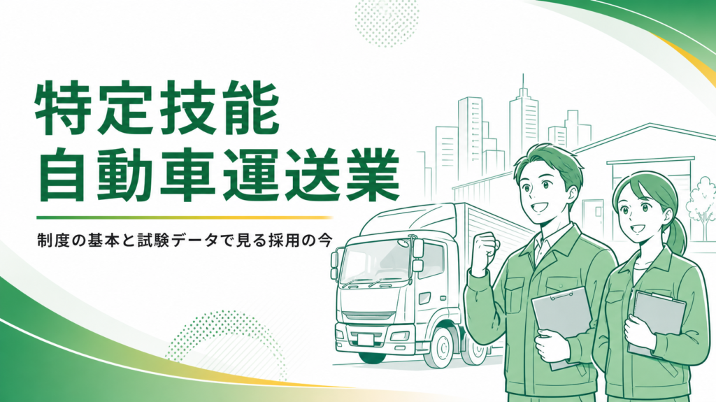 特定技能「自動車運送業」とは？制度の基本と評価試験データでみる採用の今 | irohana journal